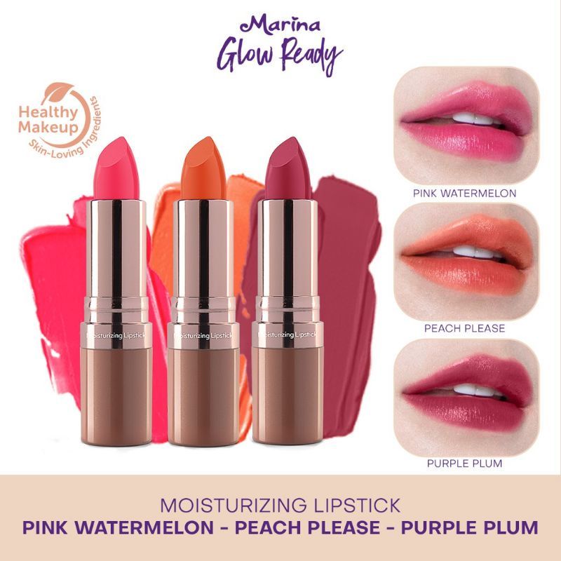 Jual Marina Glow Ready Moisturizing Lipstick | Shopee Indonesia