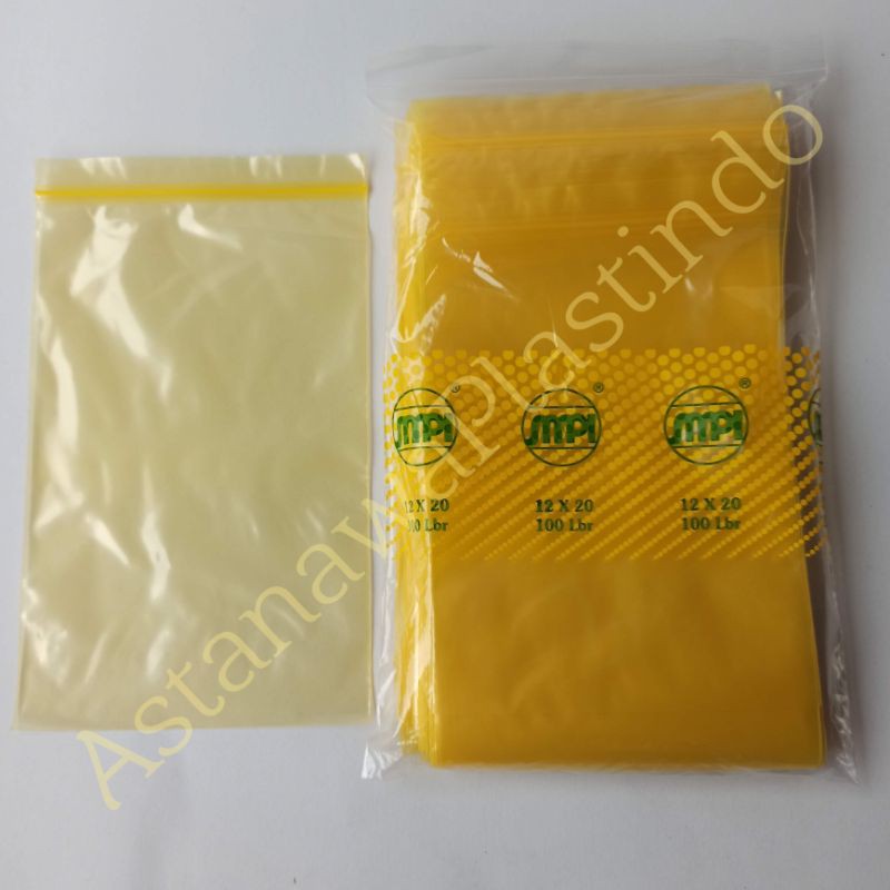 Jual Plastik klip 12x20 cm 12 x 20 SMPI ziplock 20x12 zipper kuning ...