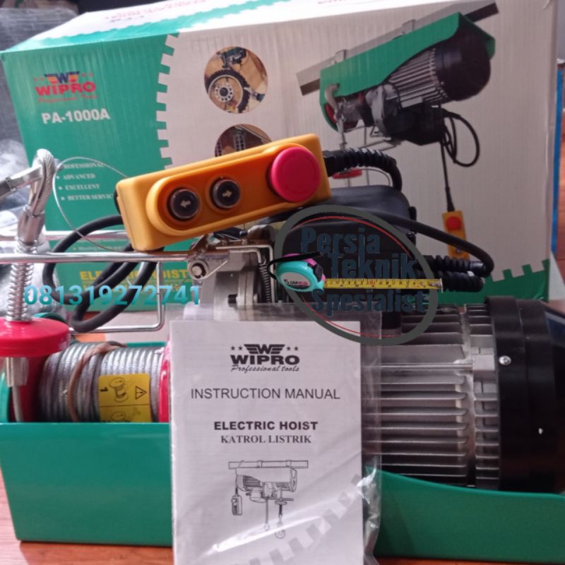 Jual Electric hoist PA 1000 A WIPRO katrol listrik SLING 12 meter ...