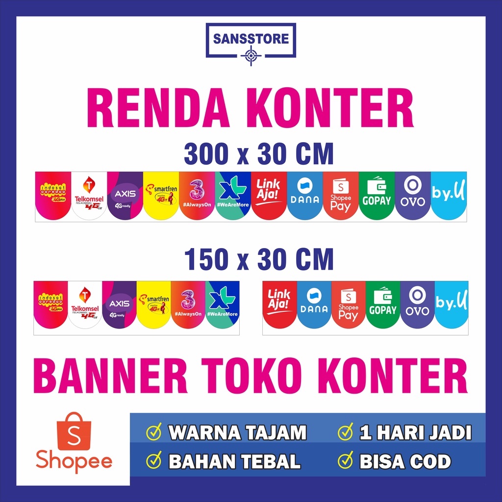 Jual BANNER RENDA KONTER HIASAN KONTER | Shopee Indonesia