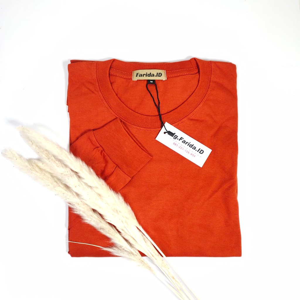 Jual KAOS POLOS LENGAN PANJANG 30S MERAH BATA | Shopee Indonesia