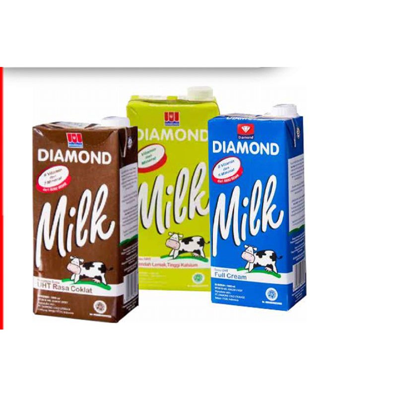Jual diamond uht full cream,coklat,low fat 1L | Shopee Indonesia