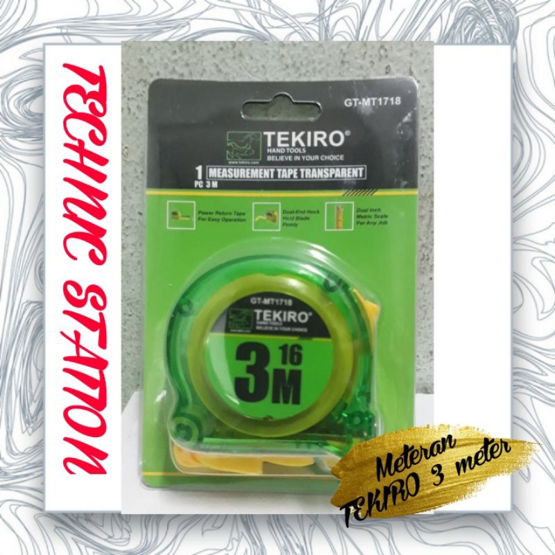 Jual Meteran 3 Meter TEKIRO - Meteran 3 Meter Transparan | Shopee Indonesia