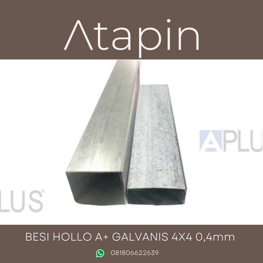 Jual BESI HOLLO A+ /HOLLOW GALVANIS 4X4 0,4mm rangka gypsum plafon | Shopee Indonesia