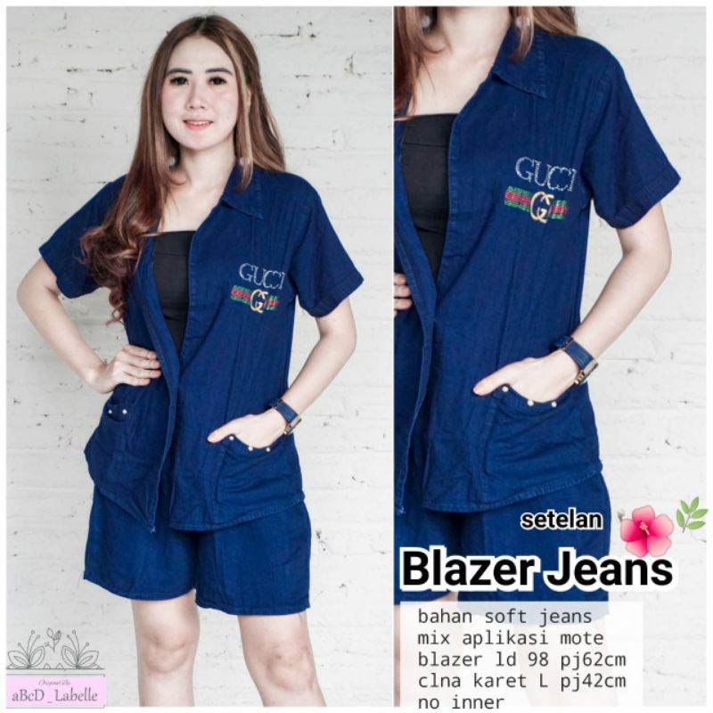 Jual BLAZER JEANS / ABCD LABEL | Shopee Indonesia
