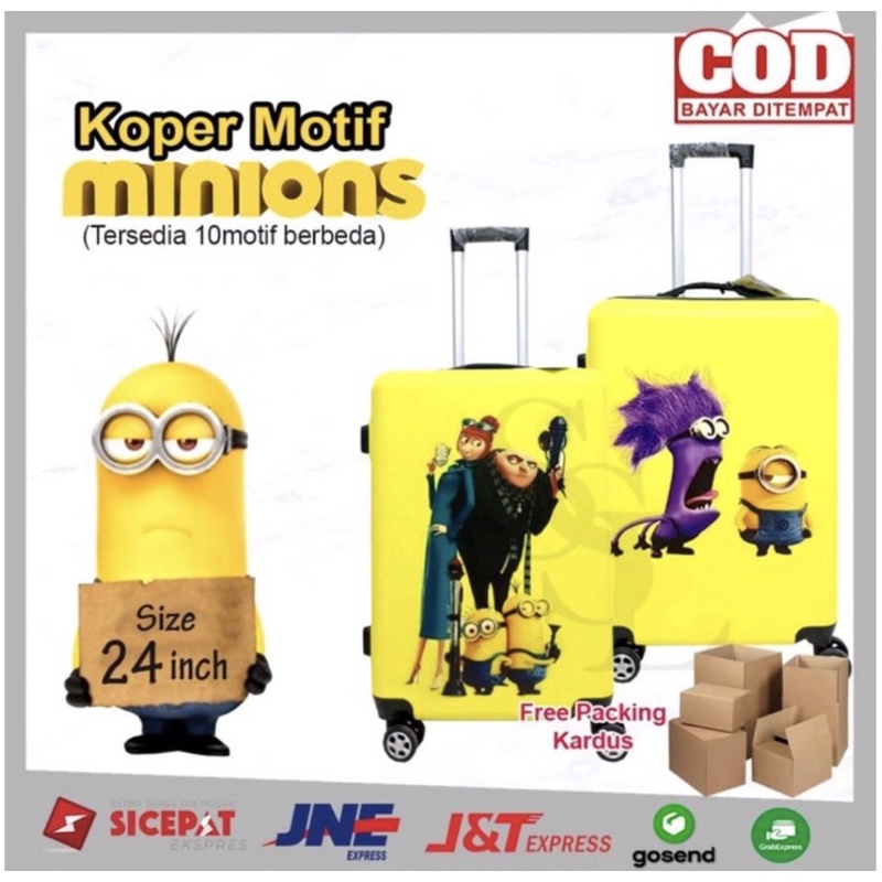 Jual Koper custom minion ukuran 24 inch berbahan fiber koper kartun ...