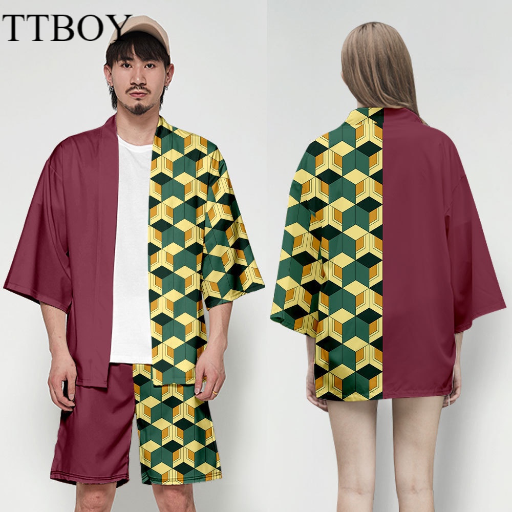 Jual baju Demon Slayer Anime Cartoon Fashion Men Women Loose Summer ...