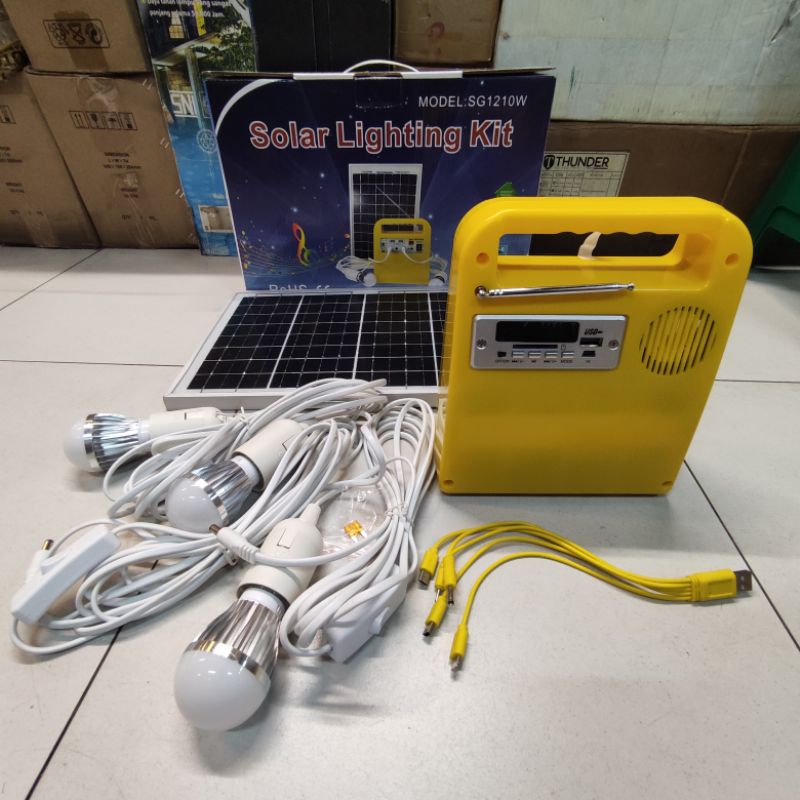 Jual Paket Solar Home System 10WP 3 lampu Solar Lighting Kit | Shopee ...