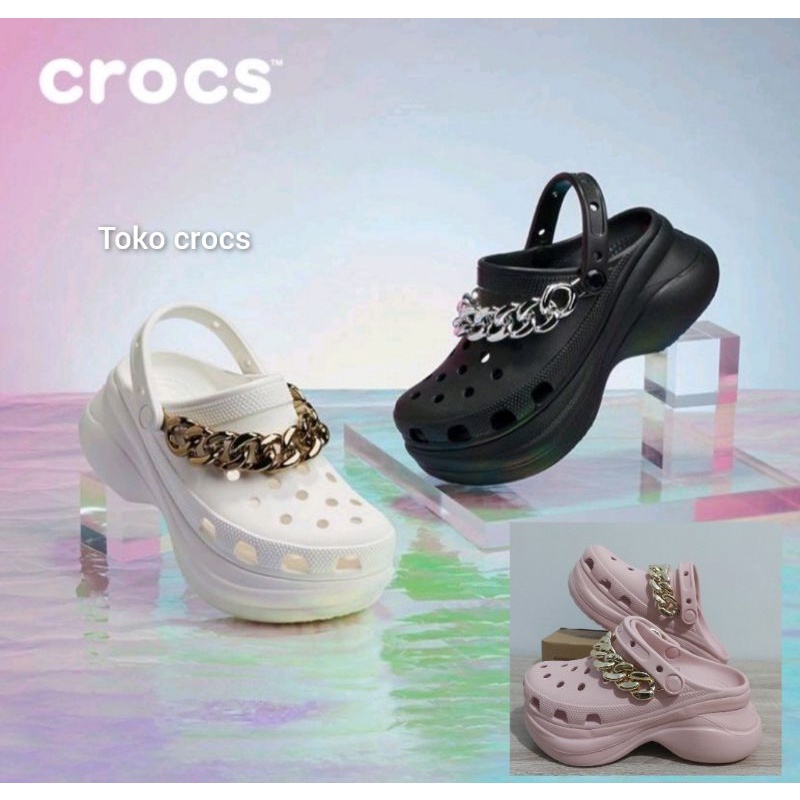 Jual Crocs Classic Bae Clog Chain Embellished / Sandal wanita Crocs ...
