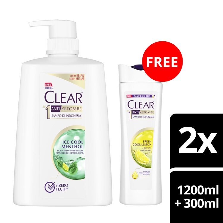 Jual Buy 1 Clear Ice Cool Menthol 1200ml FREE Clear Fresh Cool Lemon ...