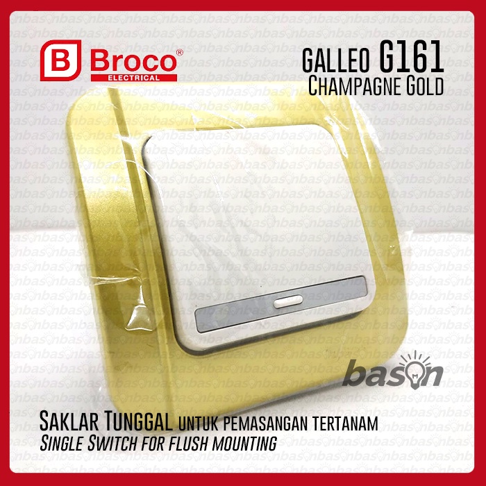 Jual BROCO Galleo Gold / Emas G161 | Saklar 1 Gang 1 Way Switch ...