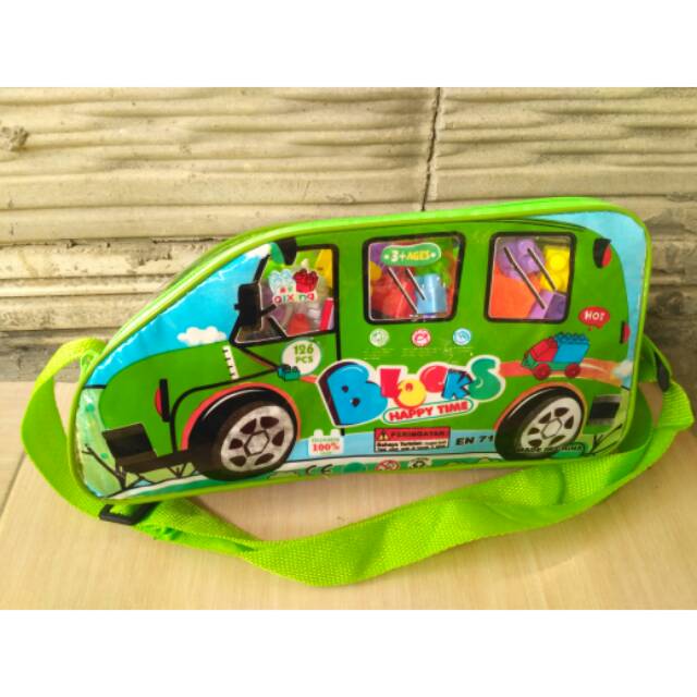 Jual Mainan anak DIY Puzzle Building Block 126 Bentuk tas Mobil murah ...