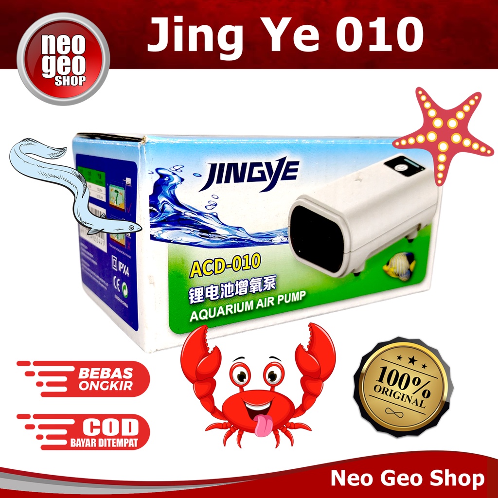 Jual JINGYE JING YE 010 Mesin Pompa Aquarium Aerator AC DC | Shopee Indonesia