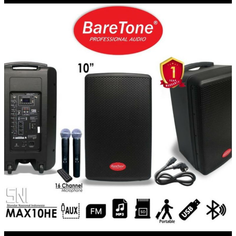 Jual Speaker portable wireless Baretone MAX 10HE 10"inch original ...