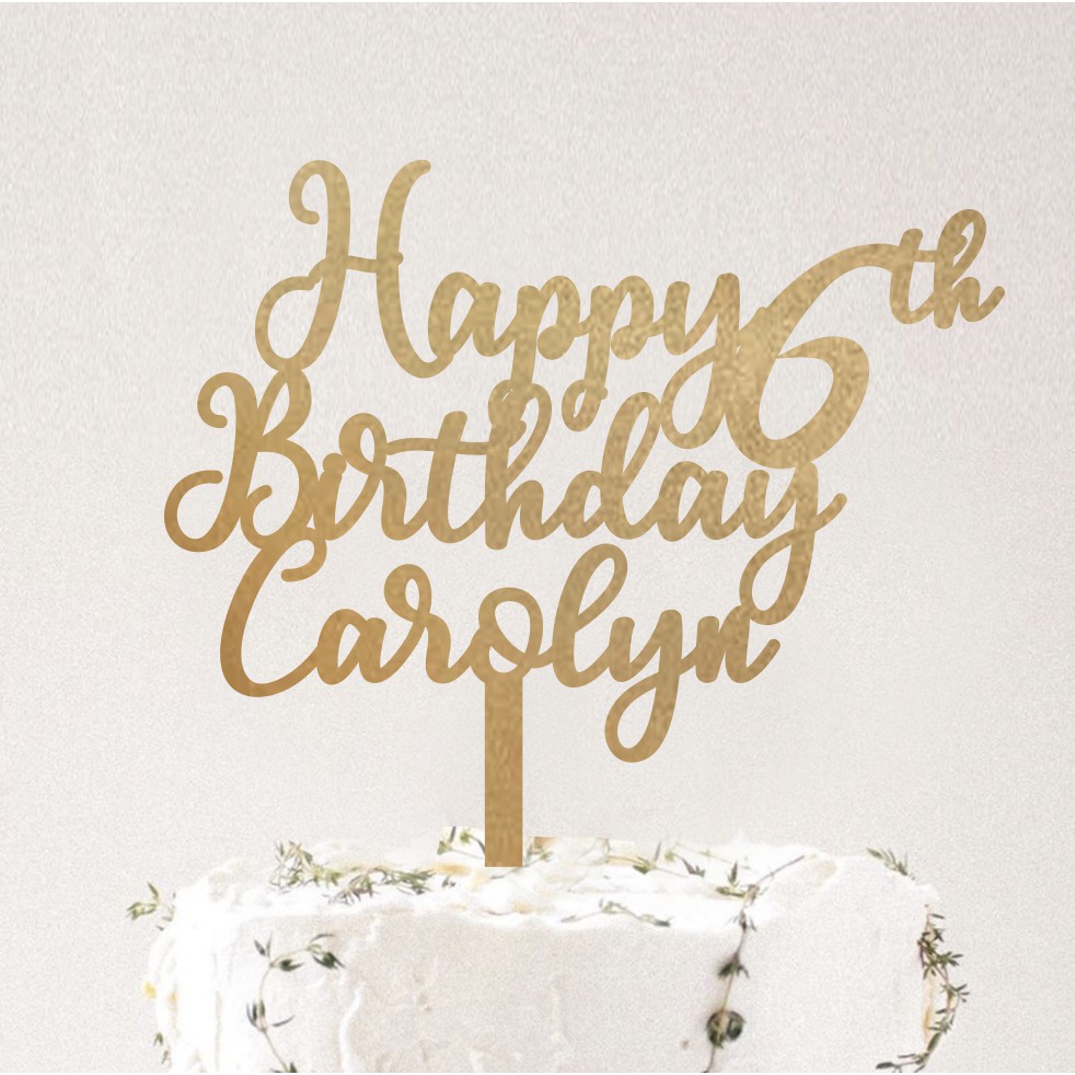 Jual Custom Cake Topper | Tulisan Acrylic Kue | Hiasan Kue | Topper Kue ...