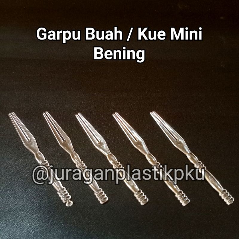Jual Garpu Plastik Mini Kue / Buah | Bening Warna Kecil isi 100pcs/pack ...