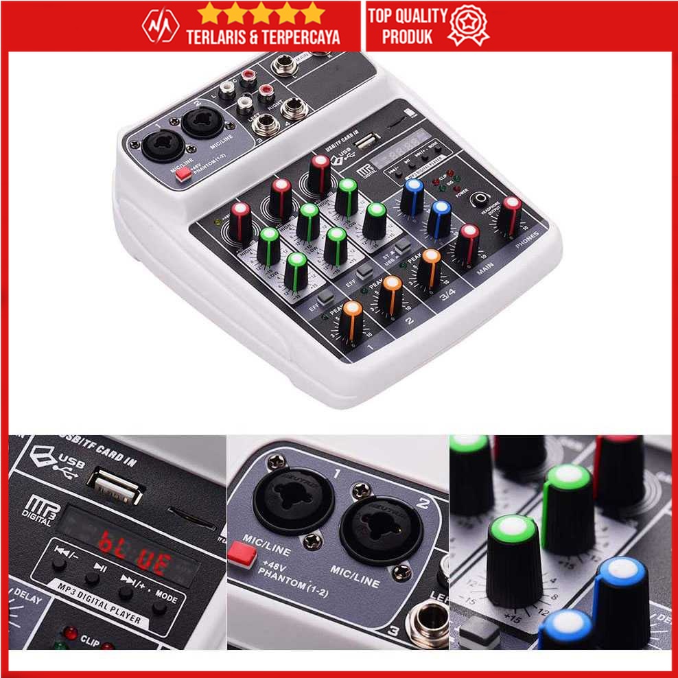 Jual Muslady Compact Mixing Console Mixer 4 Channel Phantom 48V - AI-4 BLUETOOTH | Shopee Indonesia