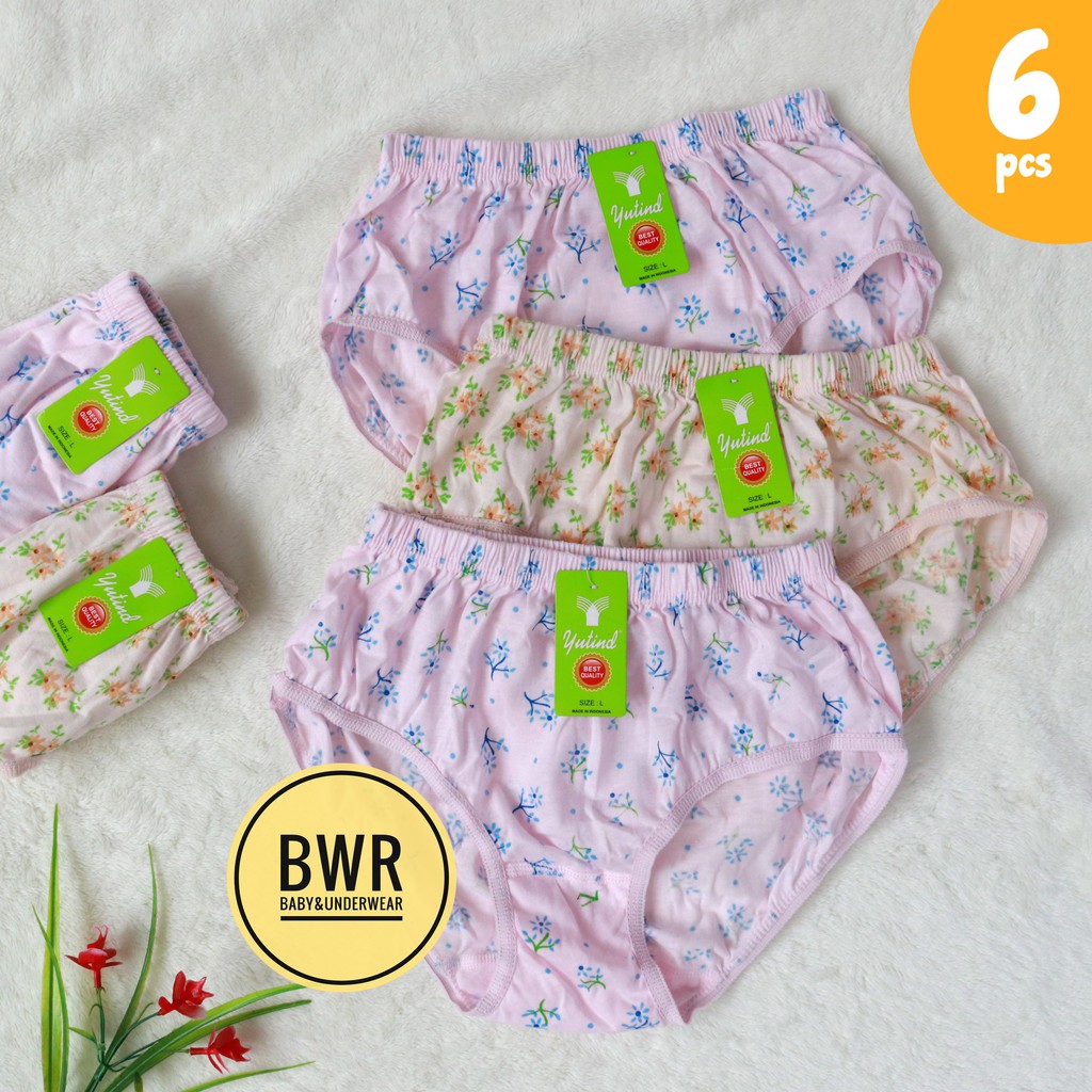 Jual [ 6pc ] CD YUTIND PRINT | Celana Dalam Wanita Dewasa Karet kerut Motif Sablon - Bwr ...
