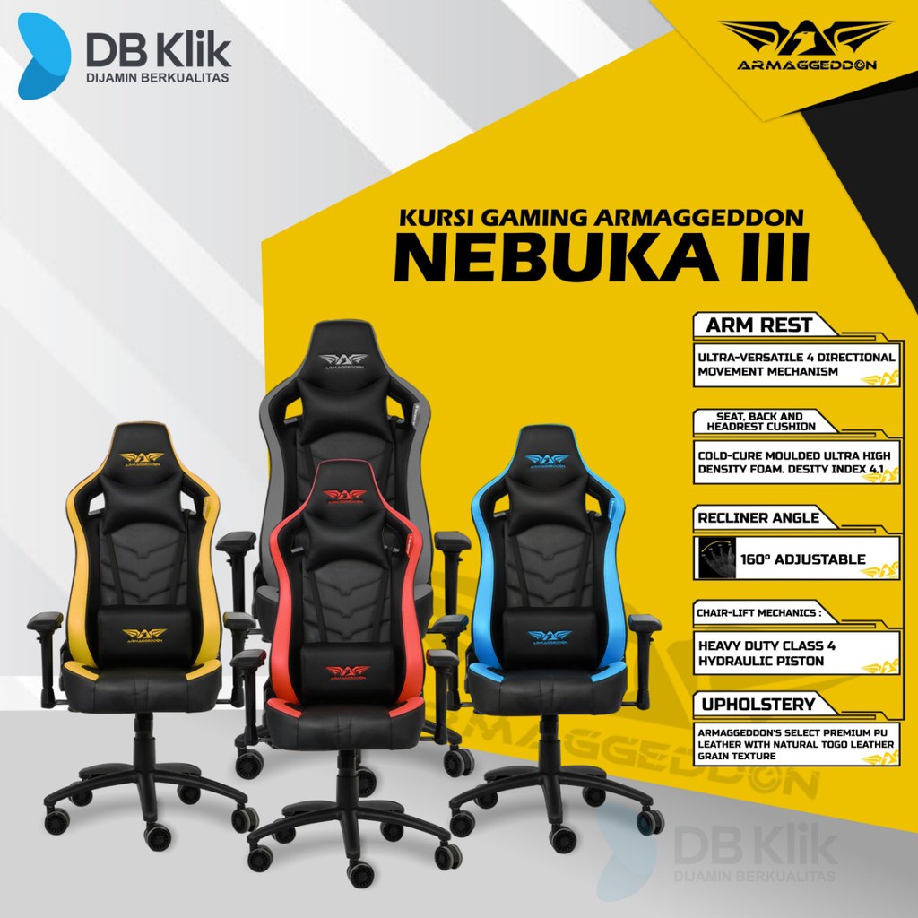 Jual Kursi Gaming PREMIUM Armaggeddon NEBUKA III - Nebuka 3 Gaming Chair | Shopee Indonesia