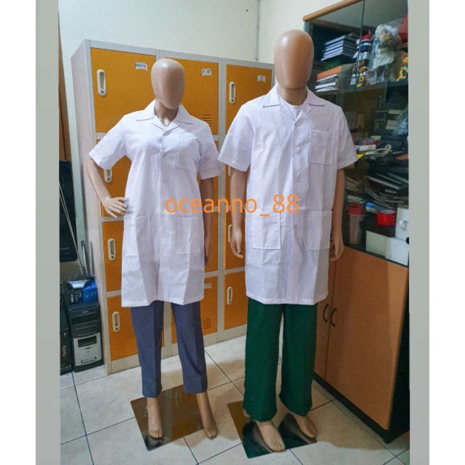 Jual Jas Lab TANGAN LENGAN PENDEK Jas Laboratorium Baju Praktikum Jas ...