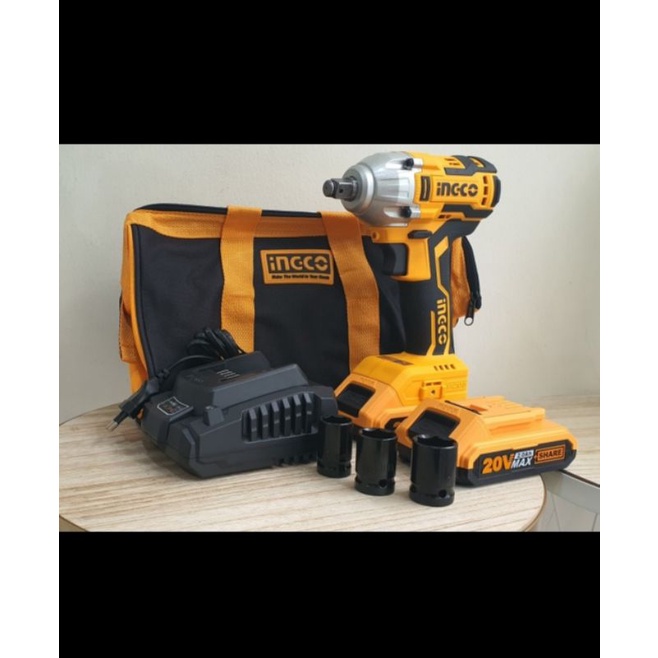 Jual Ingco CIWLI2001 cordless Impact wrench 1/2" Alat buka baut 1/2 ...