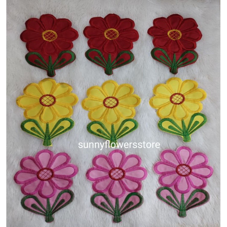 Jual (12 pcs) Patch bordir bunga matahari besar | Shopee Indonesia
