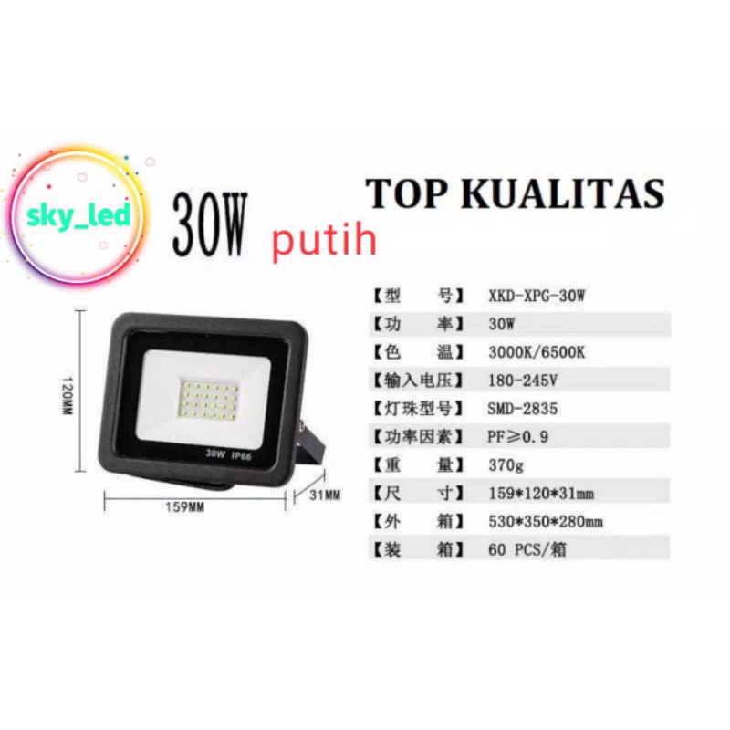 Jual lampu sorot tipis led SMD 10w 20w 30w outdoor tembak/ flood light/ kap sorot led | Shopee ...
