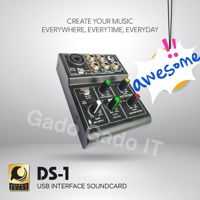 Jual SoundCard USB Mixer DOLPHIN ISK DS-1 With USB Interface (4 Channel ...
