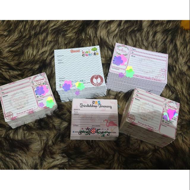 Jual Label alamat ukuran 11x10 cm isi 300 pcs bebas request design ...