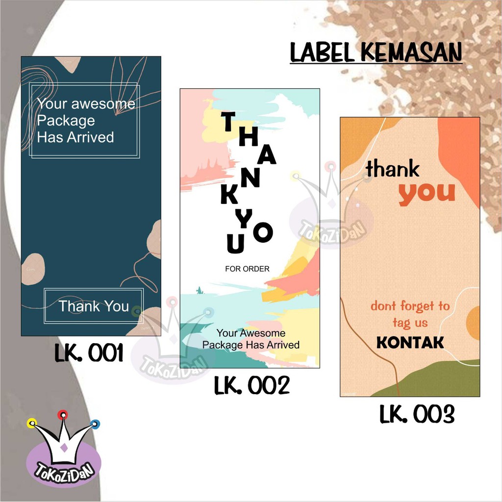 Jual stiker thank you / label terima kasih / thanks card / stiker ...