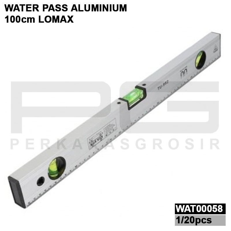 Jual Water Pass Aluminium 100cm LOMAX Waterpass Aluminium 100 cm LOMAX ...