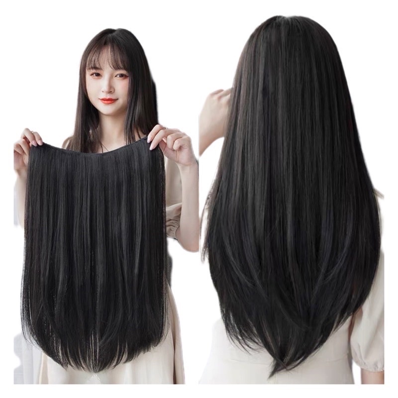 Jual 022S Hairclip rambut palsu Lurus Natural 60cm | Shopee Indonesia
