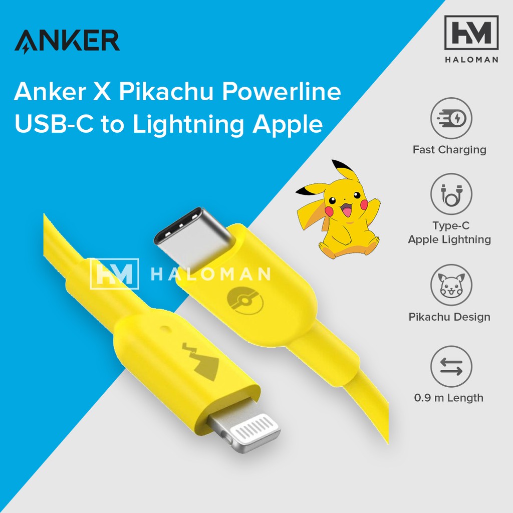 Jual ANKER x Pokemon USB-C to Lightning Cable Charger Iphone Kabel ...