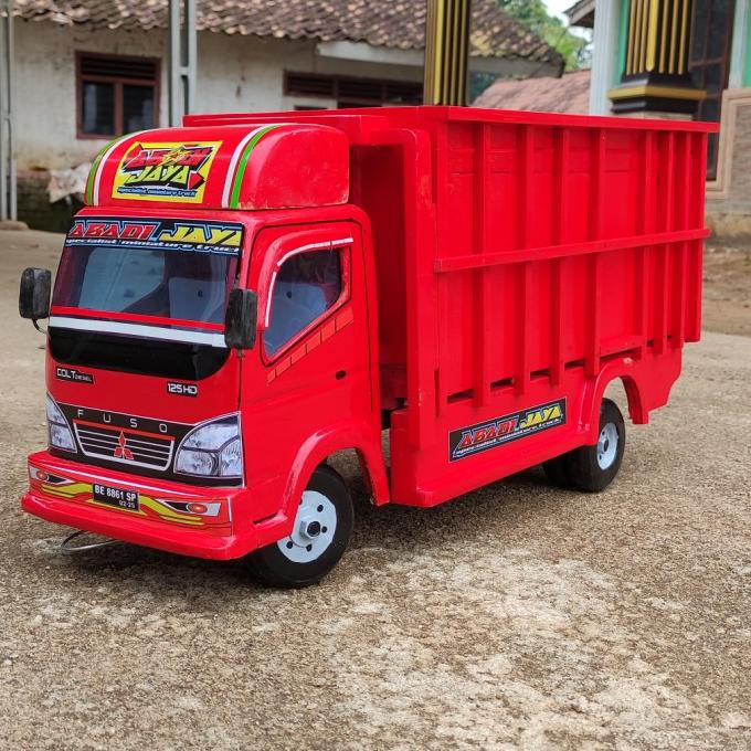 Jual Mainan mobil truk kayu jumbo miniatur truck oleng mobilan anak ...