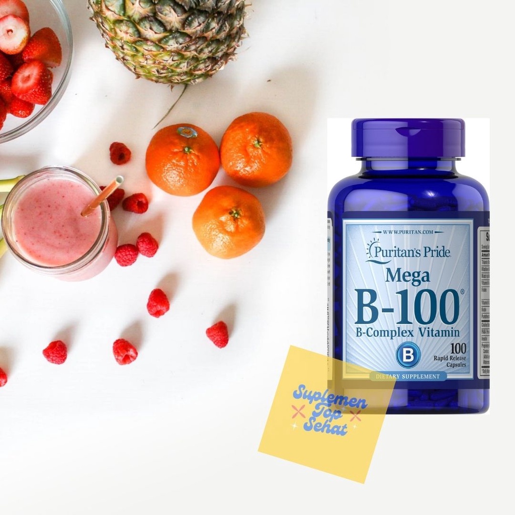 Jual ORIGINAL Puritan's Pride Vitamin B-100 Complex 100 Capsule Multivitamin untuk kesehatan ...