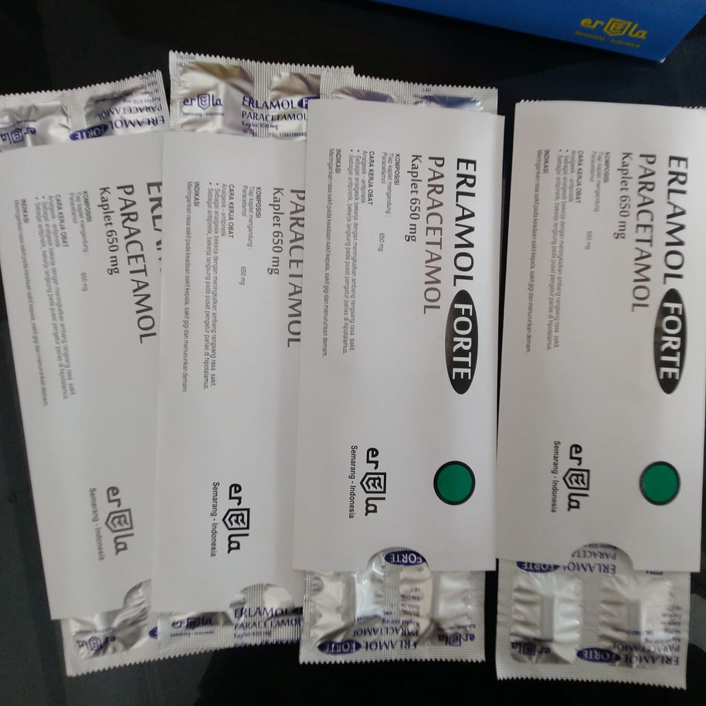 Jual ERLAMOL FORTE 650 MG erlamol forte 1 STRIP @10 TABLET | Shopee ...