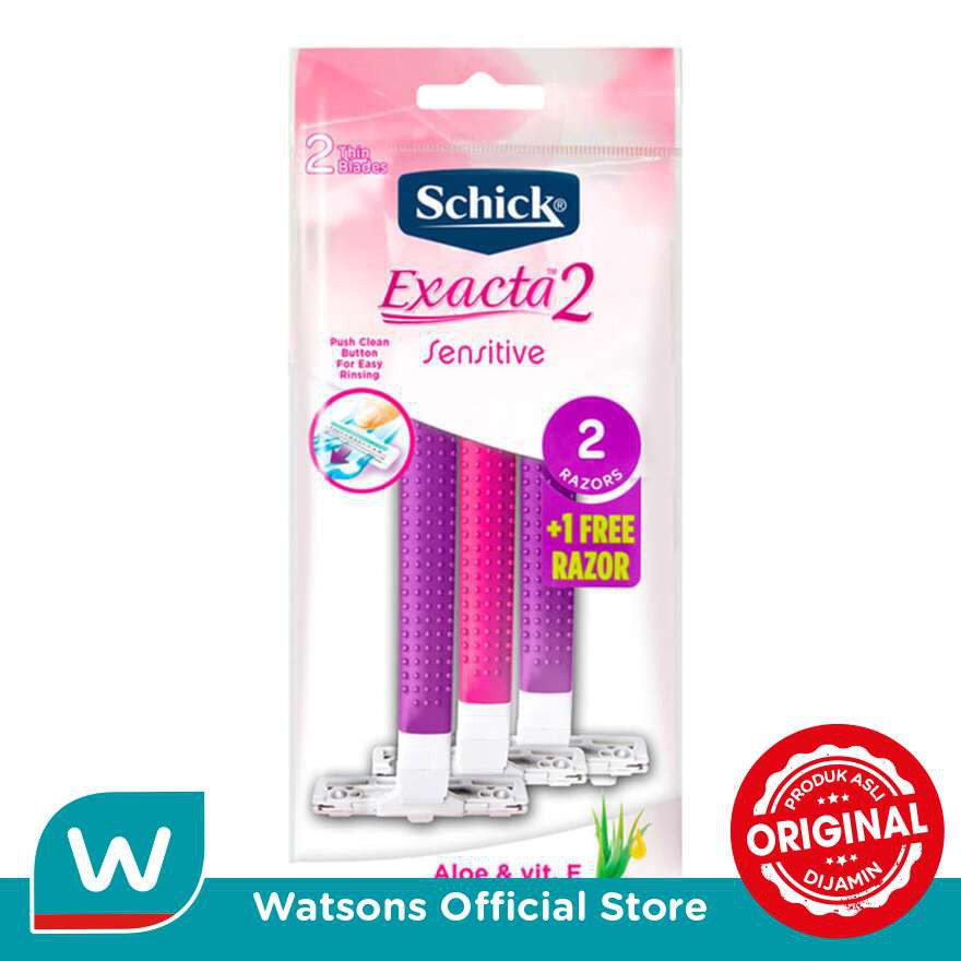 Jual Schick Exacta 2 Sensitive Women 2 + 1 Pink | Shopee Indonesia