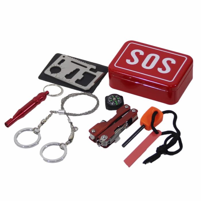 Jual SOS Pack Survival Kit Emergency Tools Camping Outdoor Hiking 7in1 ...