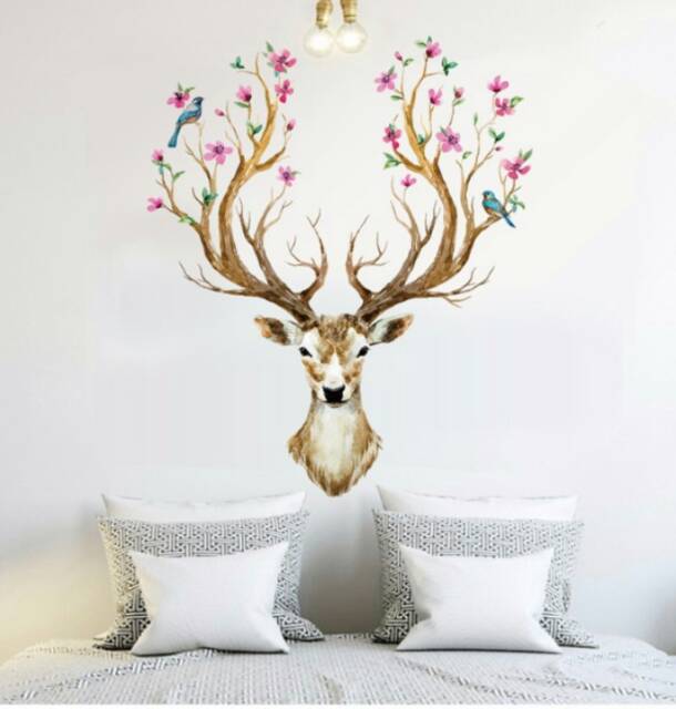 Jual RELIZA WALL STICKER KEPALA RUSA HIASAN DINDING SK9003 STIKER ...