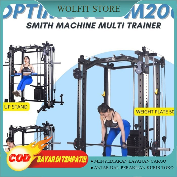 Jual Alat Fitness Smith Machine Cablecrossover Multi Trainer Optimove ...