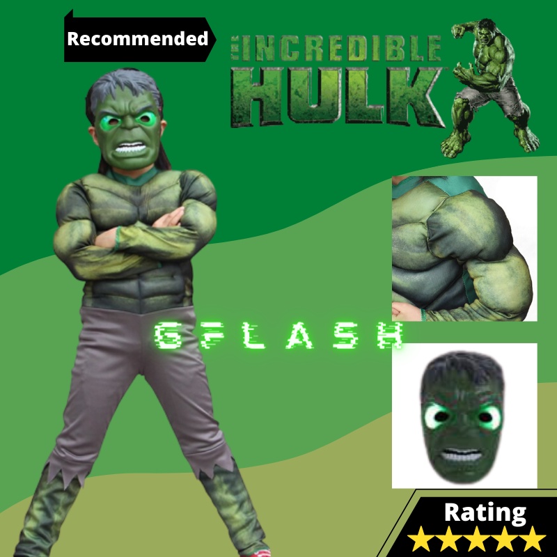 Jual Kostum Superhero Anak Hulk Busa Otot Cosplay Ultah Impor Karakter ...