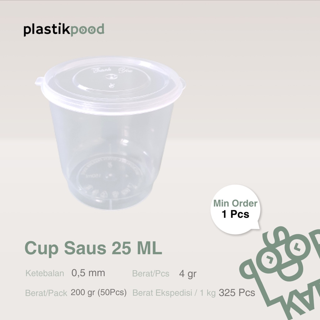 Jual Cup Saus 25ml Tempat Sambel Mayonaise Mini Plastik Container Anti ...