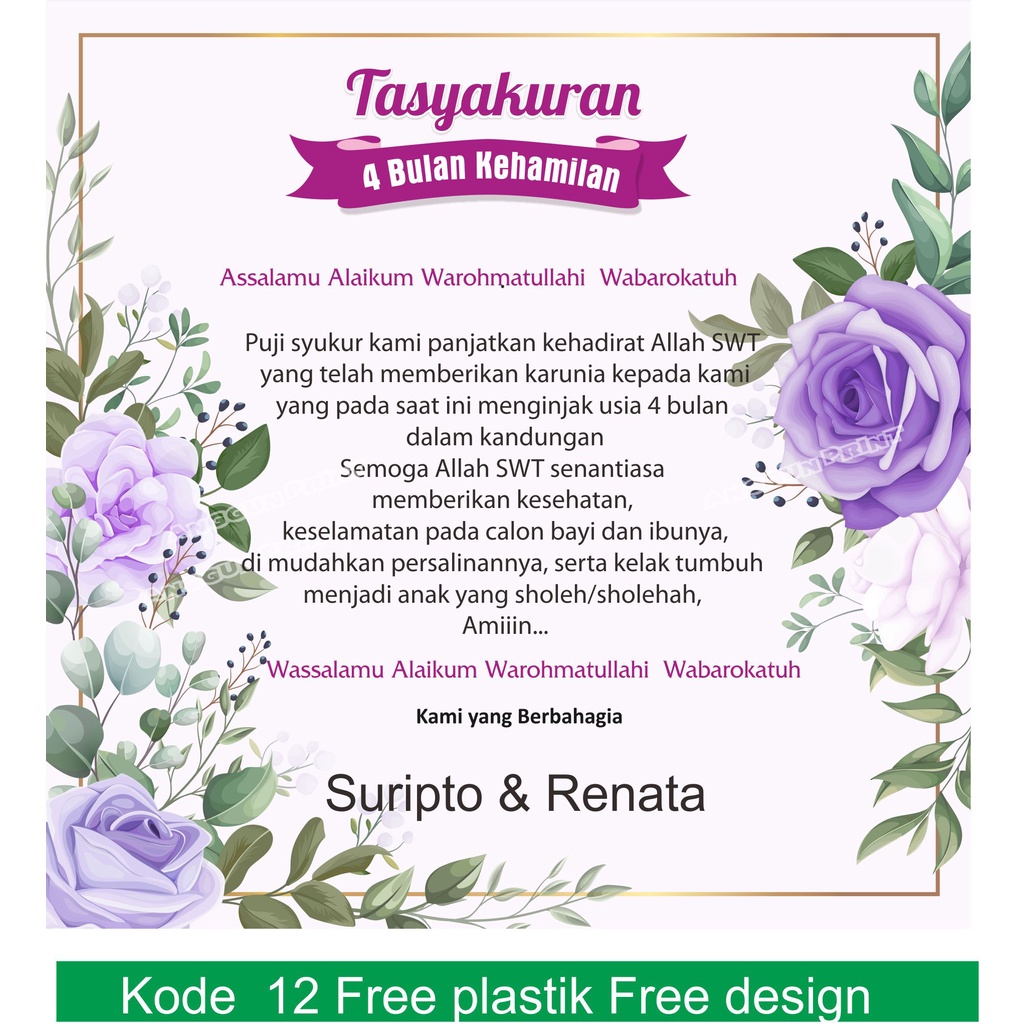 Jual Samir Berkat / Kartu Ucapan Kehamilan 4 Bulanan / Mapati - 7 ...