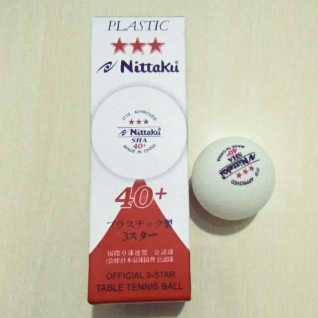 Jual Bola Tenis Meja Ping Pong Nittaku Isi 3 Bintang 3 Warna Putih 40 Mm / Bola Pingpong Tenis ...