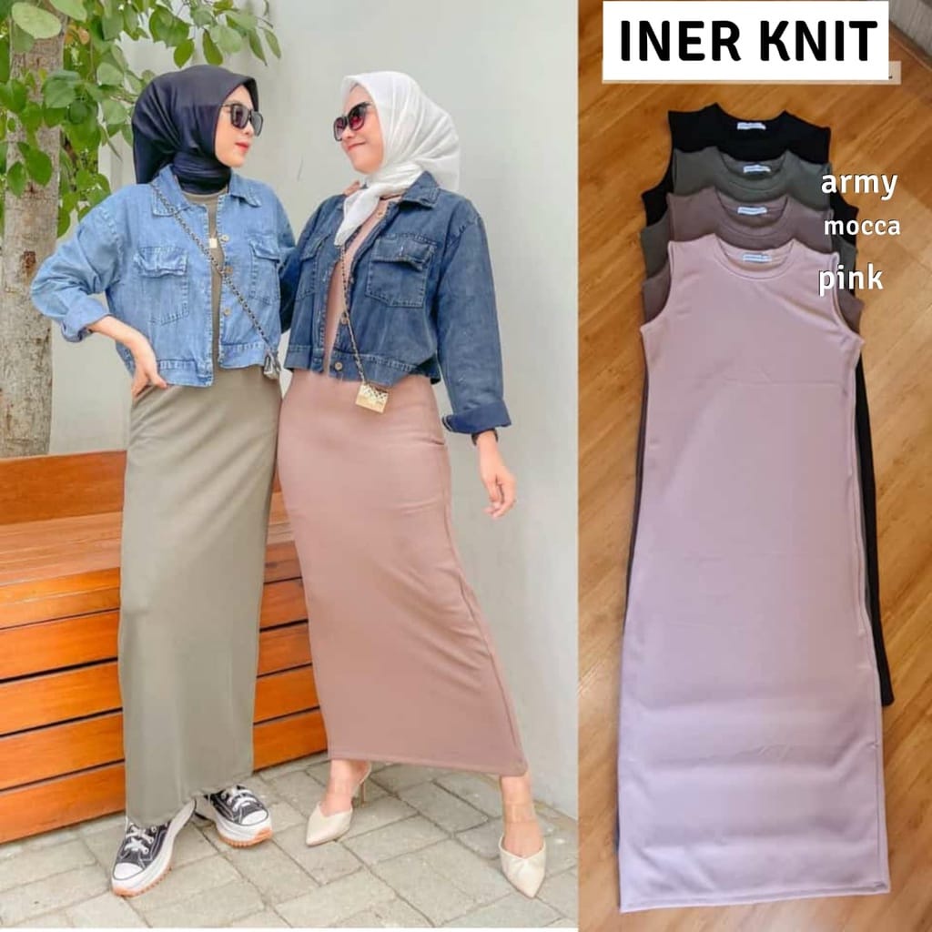 Jual ( BISA COD ) INNER DRESS RAJUT KNIT SPAN PREMIUM Size M L XL ...