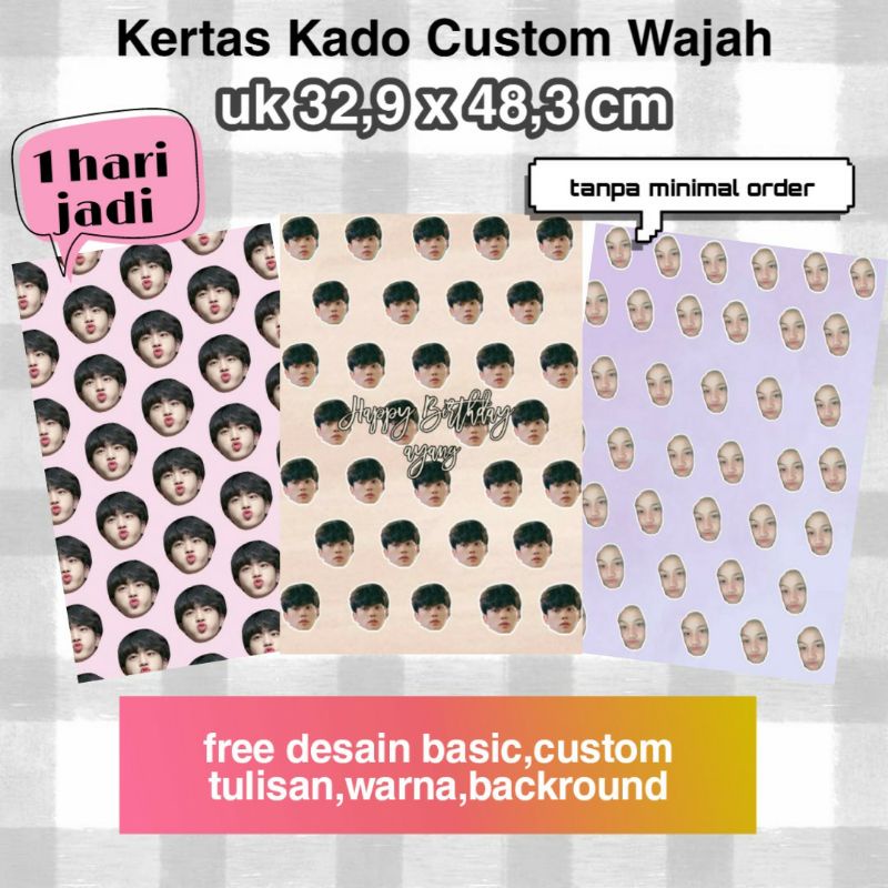 Jual KERTAS KADO CUSTOM WAJAH AYANG /Kertas Kado Viral Custom Gambar ...