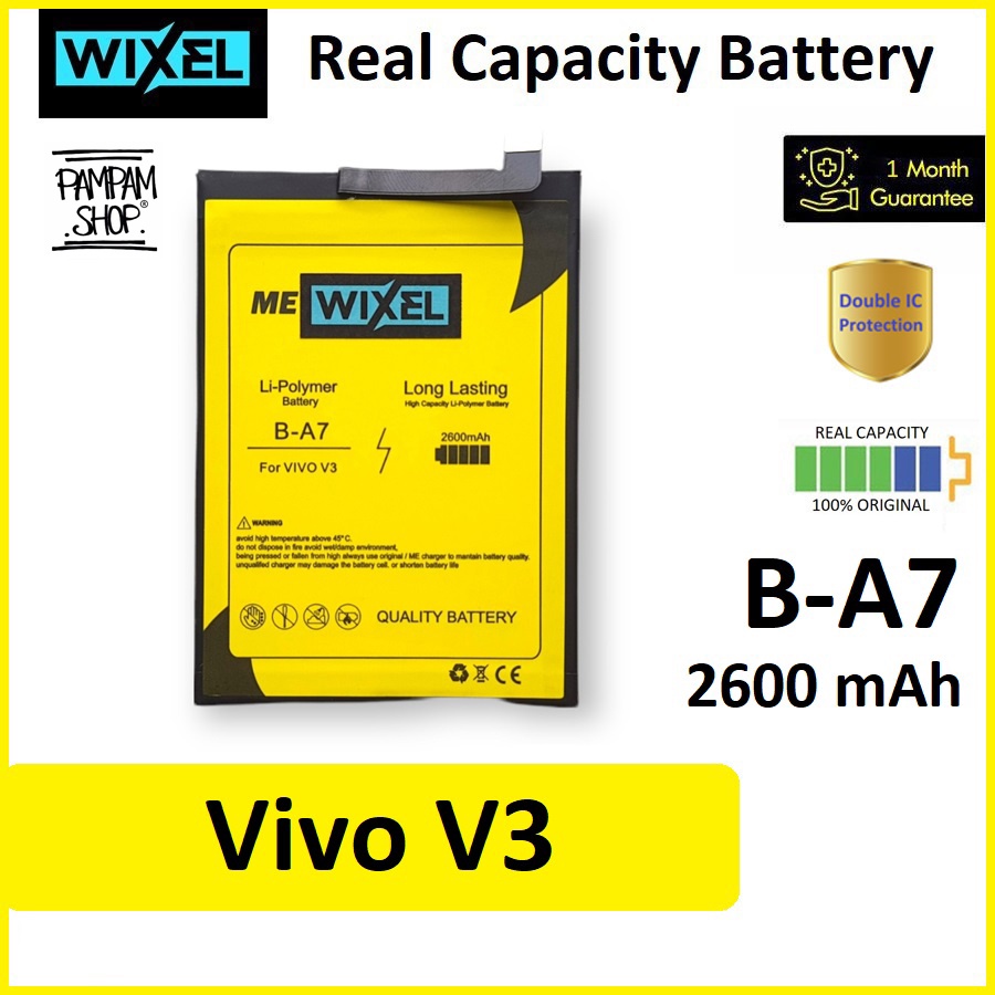 Jual WIXEL ME Baterai Vivo V3 B-A7 BA7 Real Capacity Battery Original ...