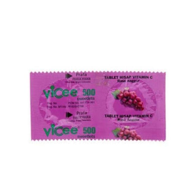Jual Vicee vitamin C 500 mg kemasan strip isi 2 tablet hisap jeruk ...