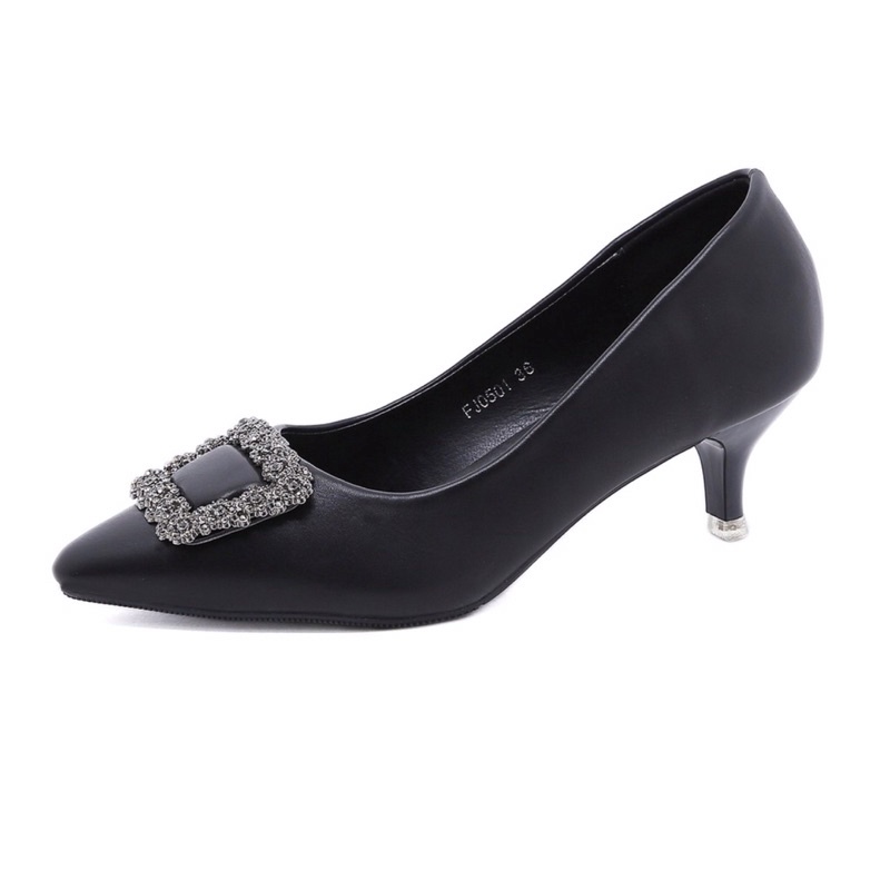 Jual SEPATU KERJA CEWEK HITAM HIGH HEELS ASLI CANTIK PREMIUM QUALITY ...