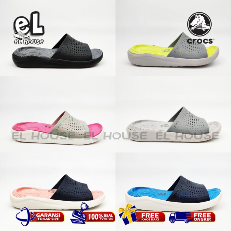 Jual CROCS LITERIDE SLIDE/SANDAL SELOP PRIA/SANDAL WANITA/SANDAL CROCS SELOP | Shopee Indonesia